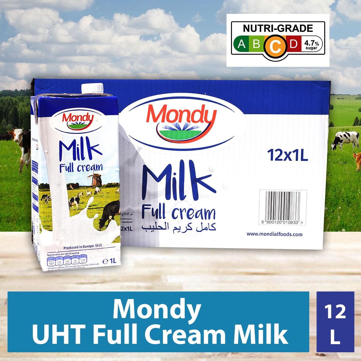 Mondy European UHT Milk 12 x 1L | Lazada Singapore