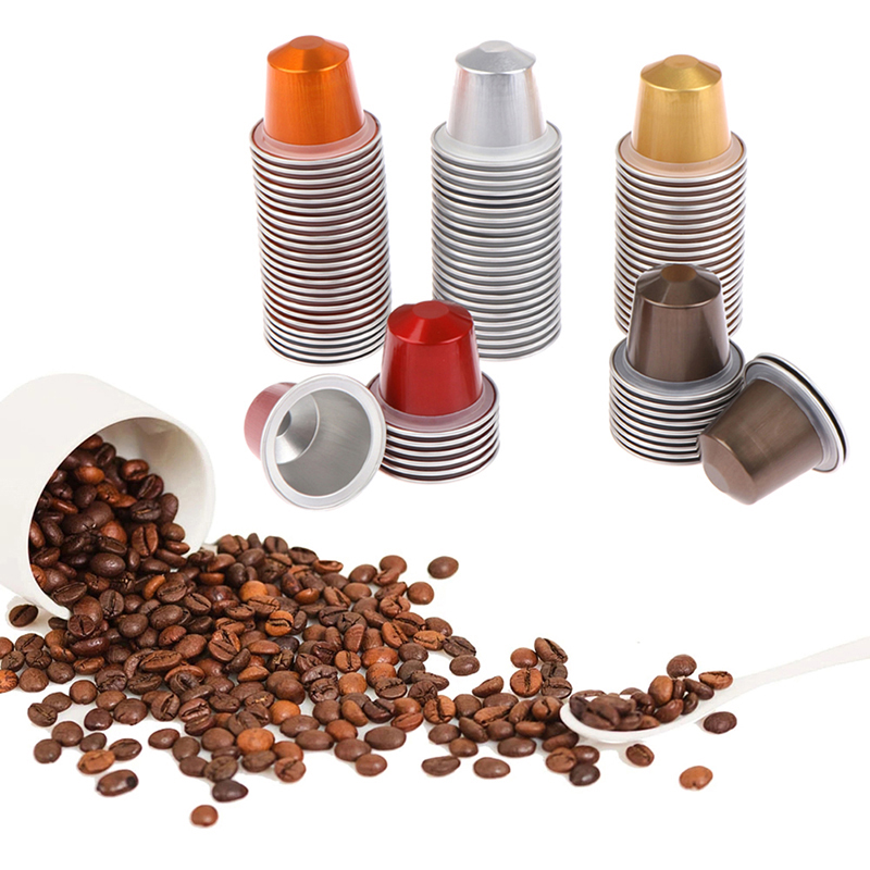 10Pcs/set Reusable Nespresso Coffee Capsules Disposable Nespresso Pods Empty Aluminum Foil ...
