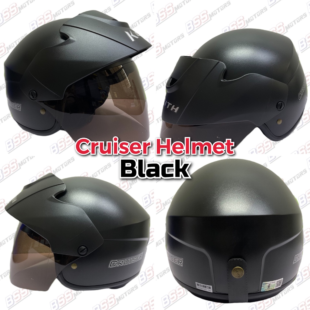 KEITH Cruiser V3 Half Helmet Topi Keledar Separuh Motorcycle 100% ...