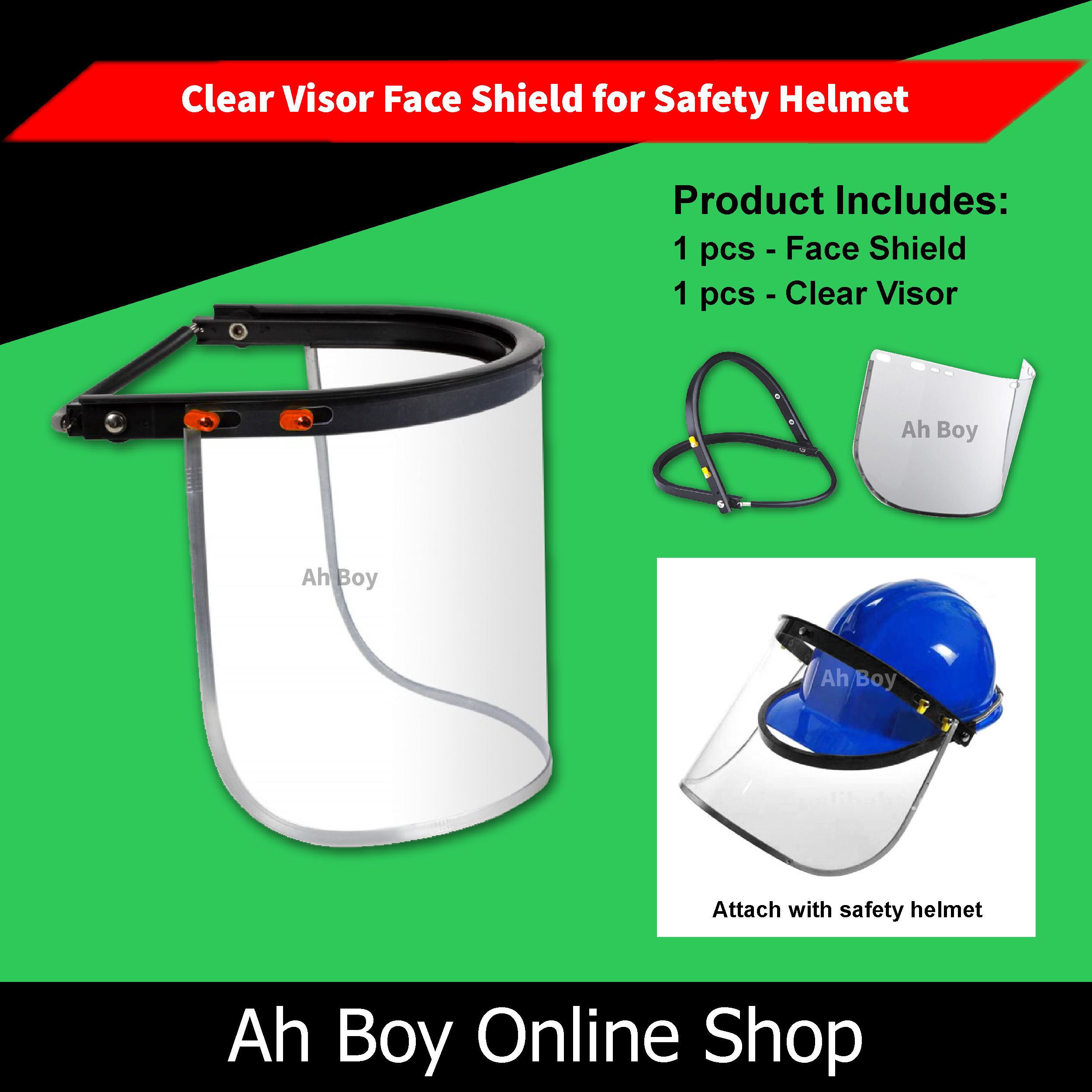 Liftable Clear Visor Face Shield for Safety Helmet Worker Face ...