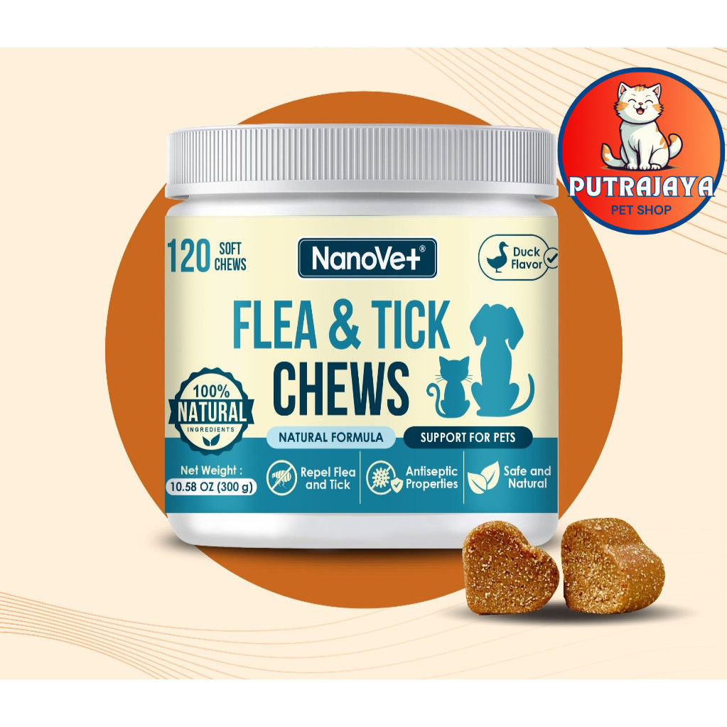 Nanovet® Pet Flea and Tick Chews For Cat and Dog ( 45 chew/ 120 chew ...