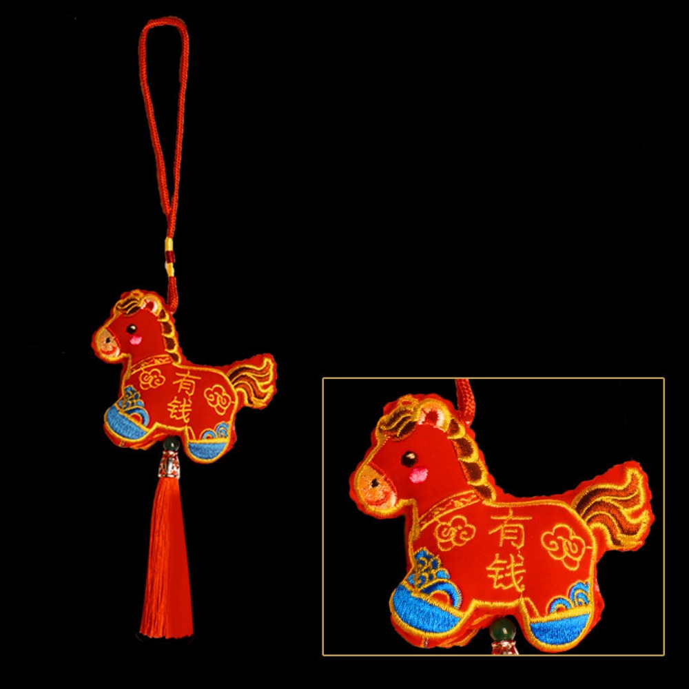 Unique Cartoon Horse Keychain Chinese Style Plush Chinese New Year Gift ...