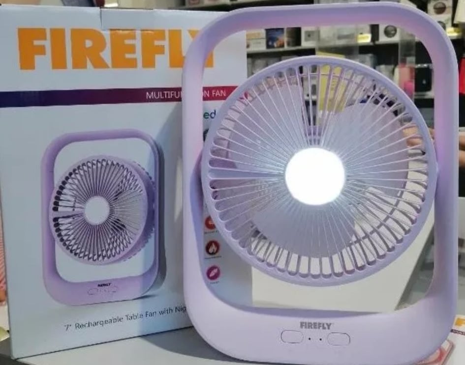 Firefly 7" Rechargeable Table Fan with Night Light | Lazada PH