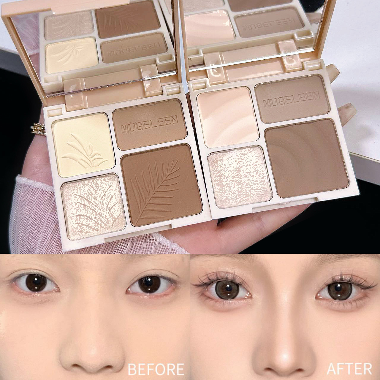 4 Colors Facial Highlighter Makeup Palette 3D Nose Shadow Cosmetics ...