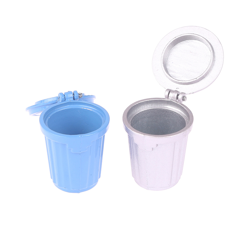 Miniature Toy Model Scene Doll House Accessories Mini Wooden Trash Can ...