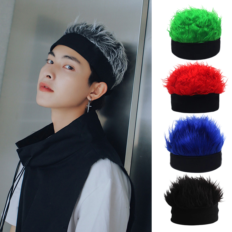 Fun Short Hair Caps Men Women Hip Hop Beanie Wig Hat Breathable Soft ...