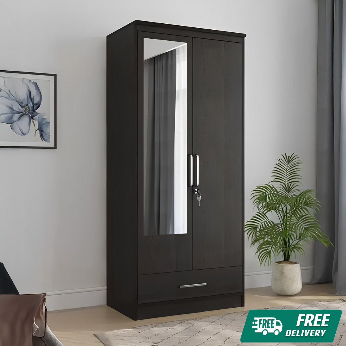 Nifty Niche - Modern Two Doors Almirah with One Side Mirror by Family ...