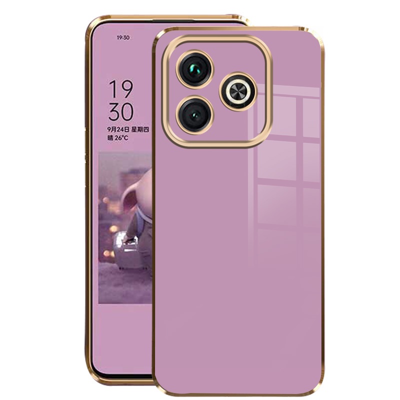 realme C61 C 61 Glossy Electric Plating Case Straight Edges Cover Anti ...