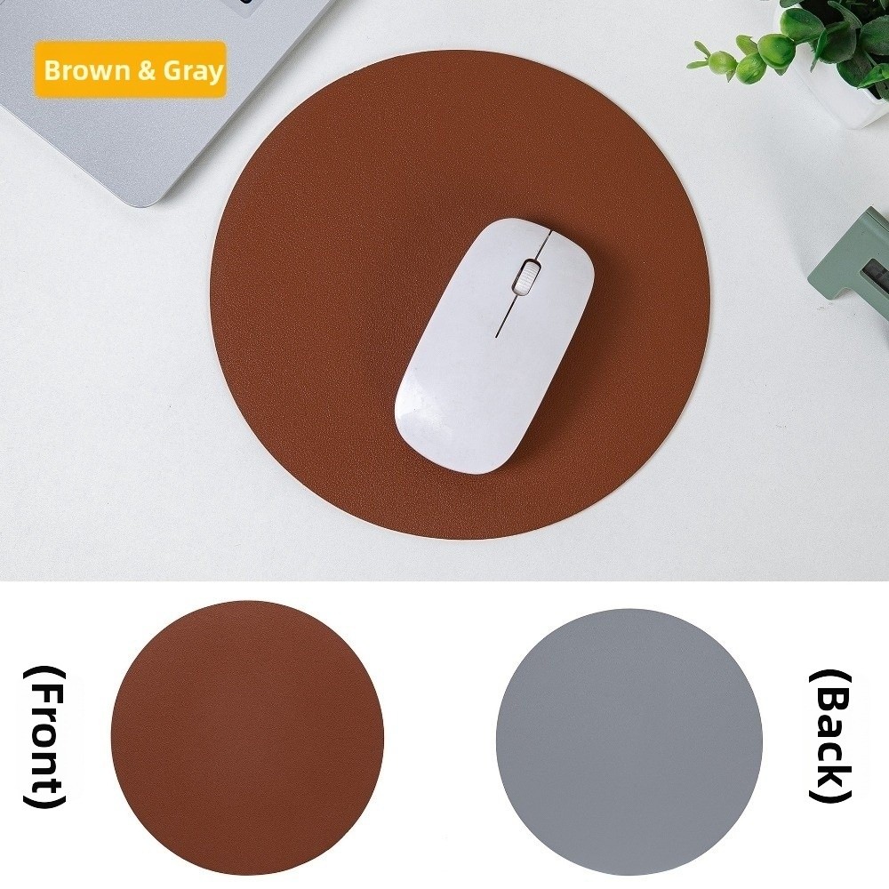 Office Desk Double-side Leather Mouse Pad Solid Color Stain-Resistant ...