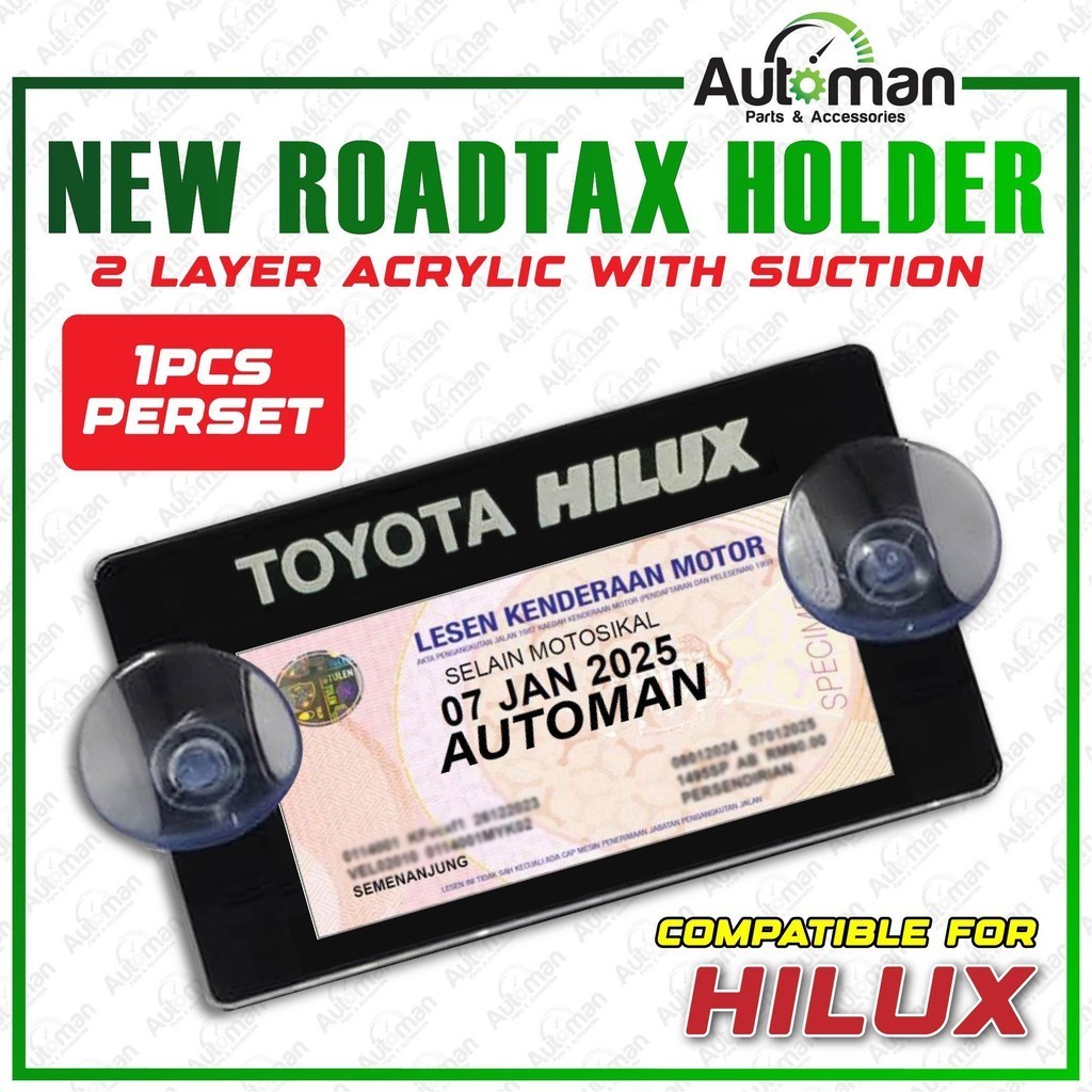 Acrylic Roadtax Holder New Generation 2024 ( Small Size ) Car Road Tax ...
