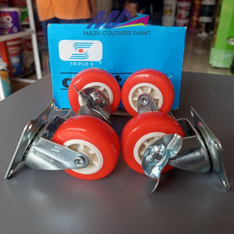 RODA GEPENG MERAH + REM TRIPLE SSS SET | Lazada Indonesia