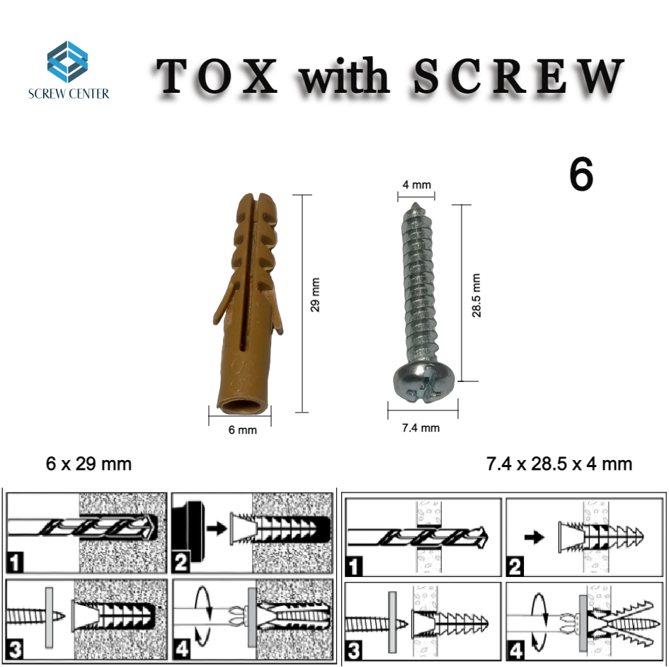 TOX WITH SCREW 5MM - 12MM 10 SET - 50 SET | Lazada PH