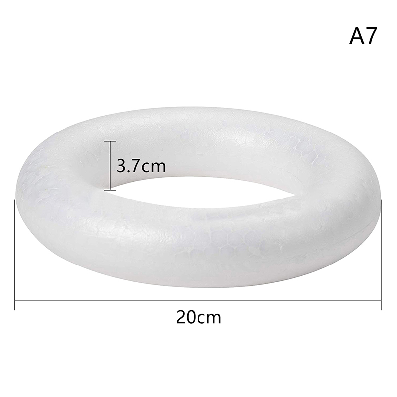 White Round Polystyrene Foam Ring For Christmas Crafts DIY Handmade ...