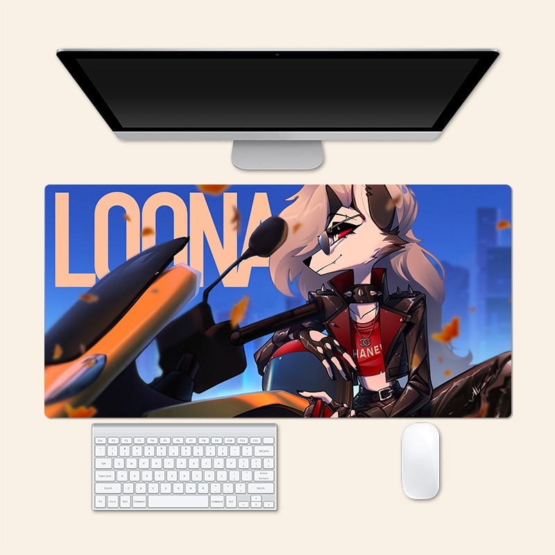 แผ่นรองเมาส์ขนาดใหญ่ Loona Anime Fury Helluva Boss Game Creative ...
