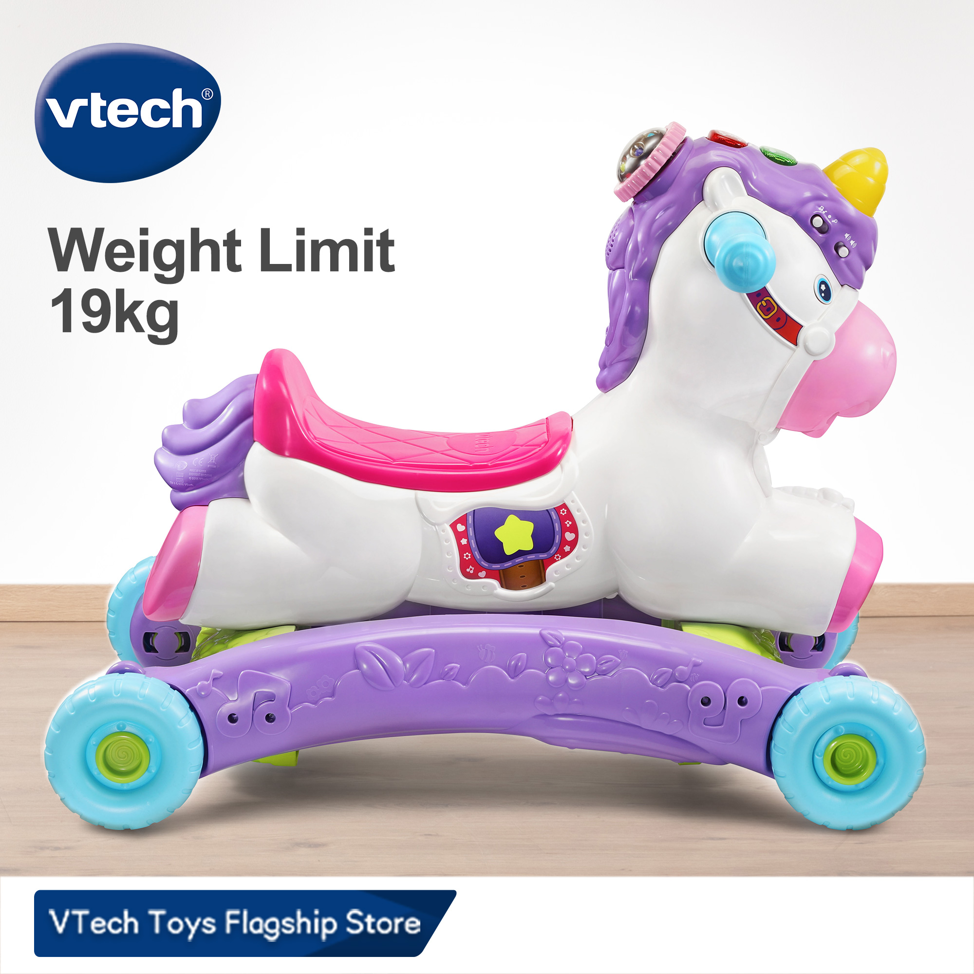 VTech 2 in 1 Rocking Horse Ride-On Toys Prance and Rock Learning ...