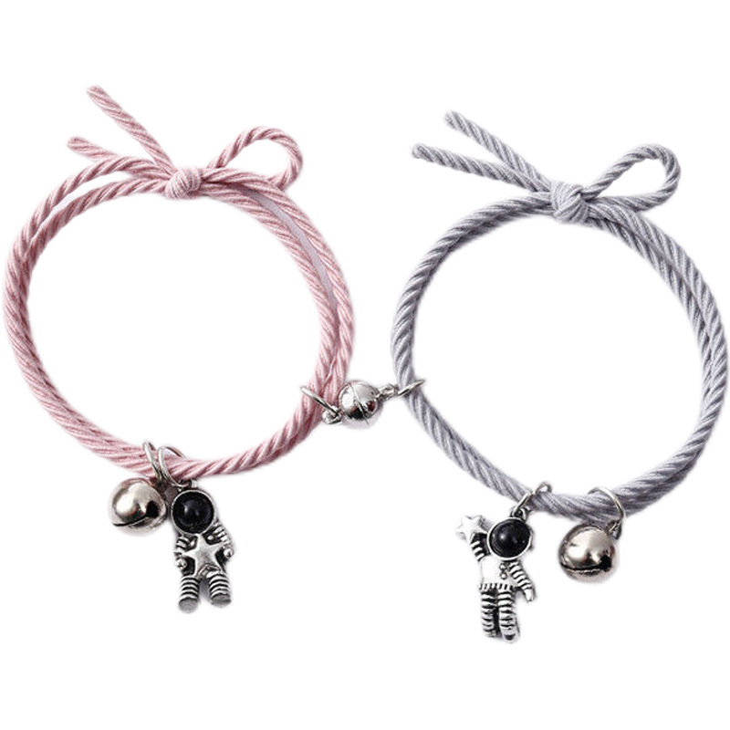 Astronaut Couple Bell Bracelet Pair of Small Rubber Strap Magnet ...
