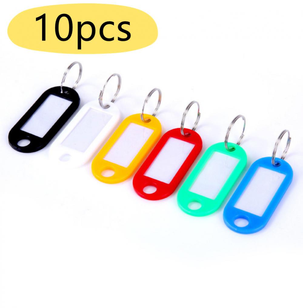 10pcs Plastic Keychain Key Tags Label Numbered Name Baggage Tag Hotel ...