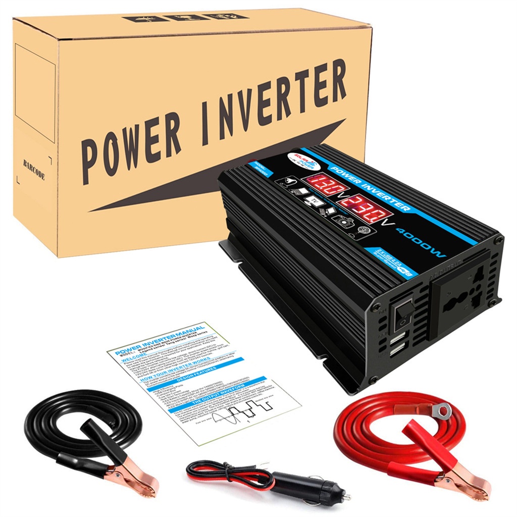 [Ready Stock]Inverter Mobil 4000W 12V Ke 220V AC Konverter Daya ...