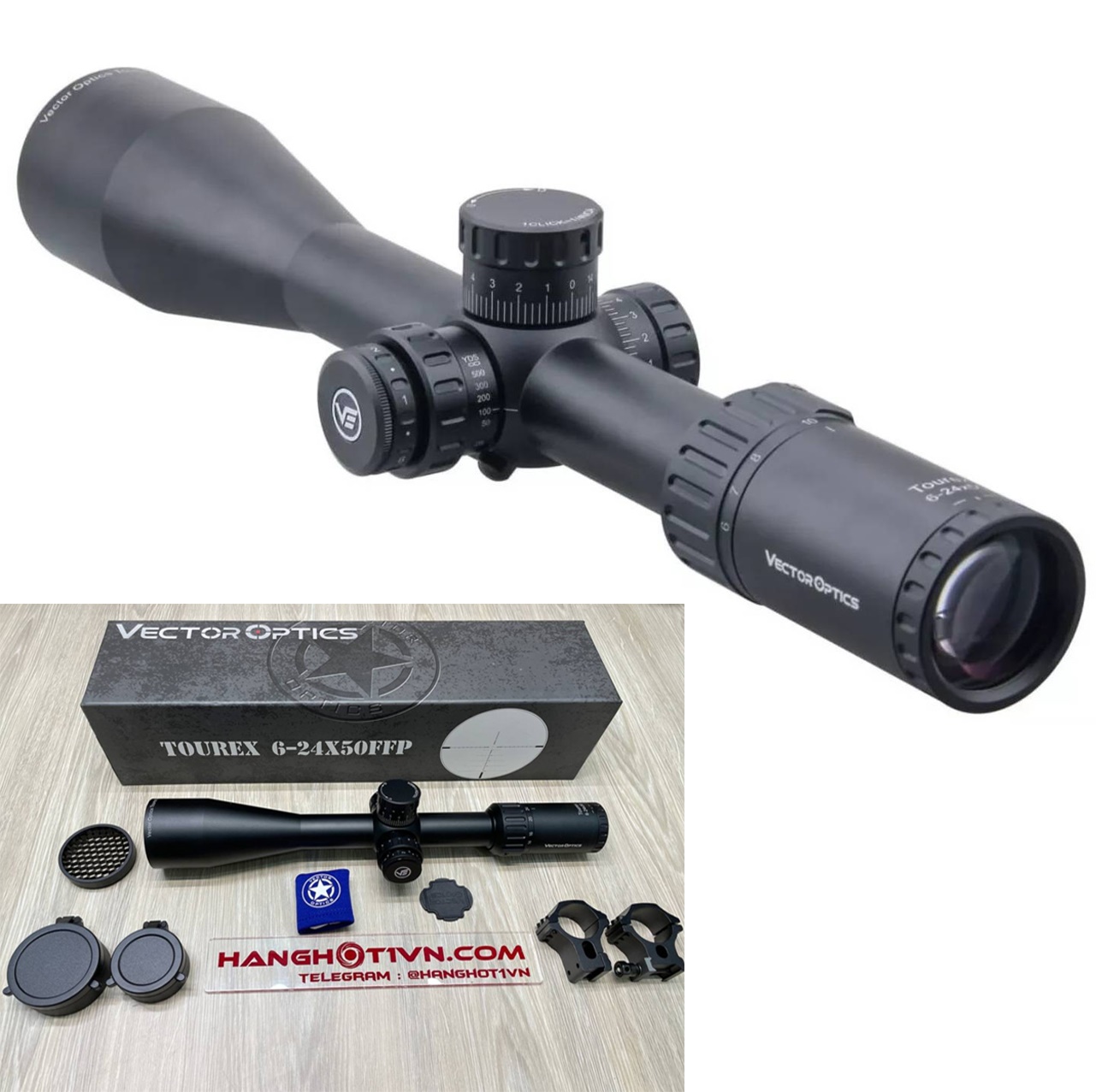 กล้อง Vector optics Tourex 6-24x50 FFP แถมระดับน้ำ (รหัสTE32 ...