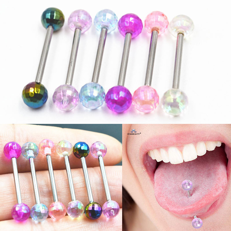 【Clay & Cloud】2pcs Mix Color 1.6x16x6mm Acrylic Ball Tongue Nails ...