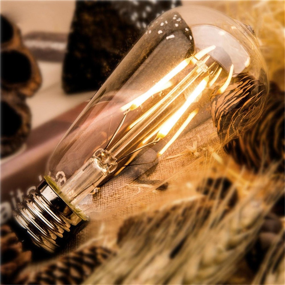 【TopazTrove】Vintage LED Edison Bulb E27 Dimmable ST64 8W/6W/4W 2200K ...