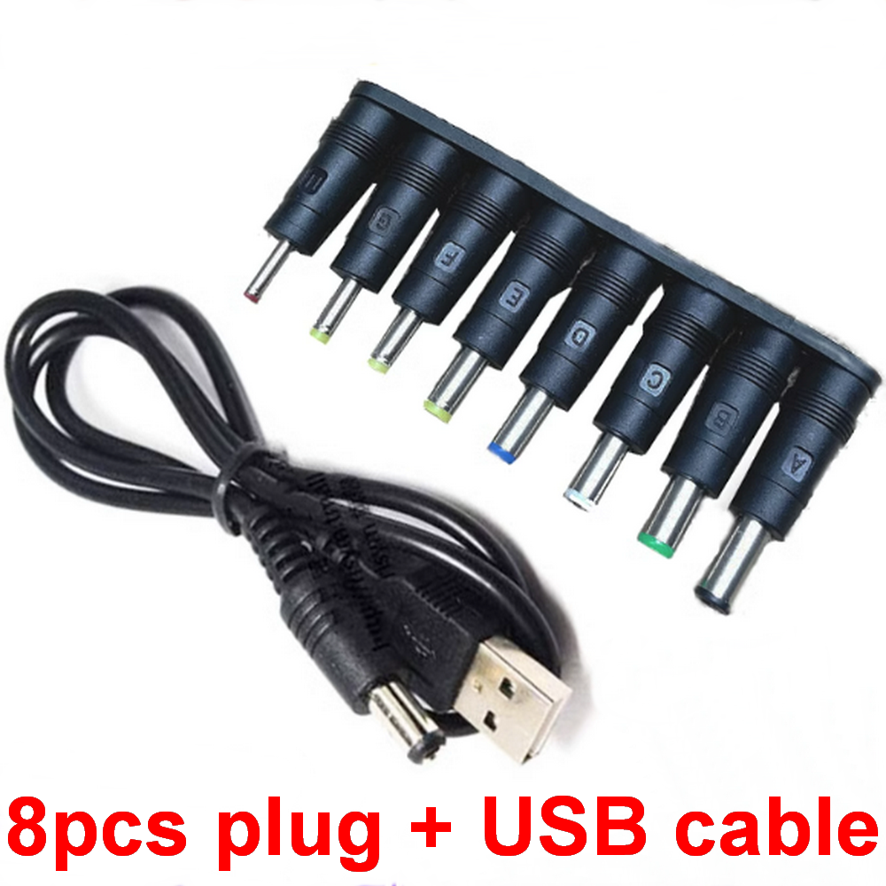 Universal USB to DC Cable 5V Power adapter Cord Charger Plug 5.5mm 2.1mm Barrel Jack 8 ...