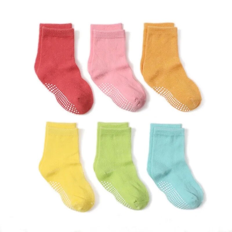 Kids Non Slip Toddler Boy Grip Socks 6 Pairs Anti Skid Sticky Socks for ...