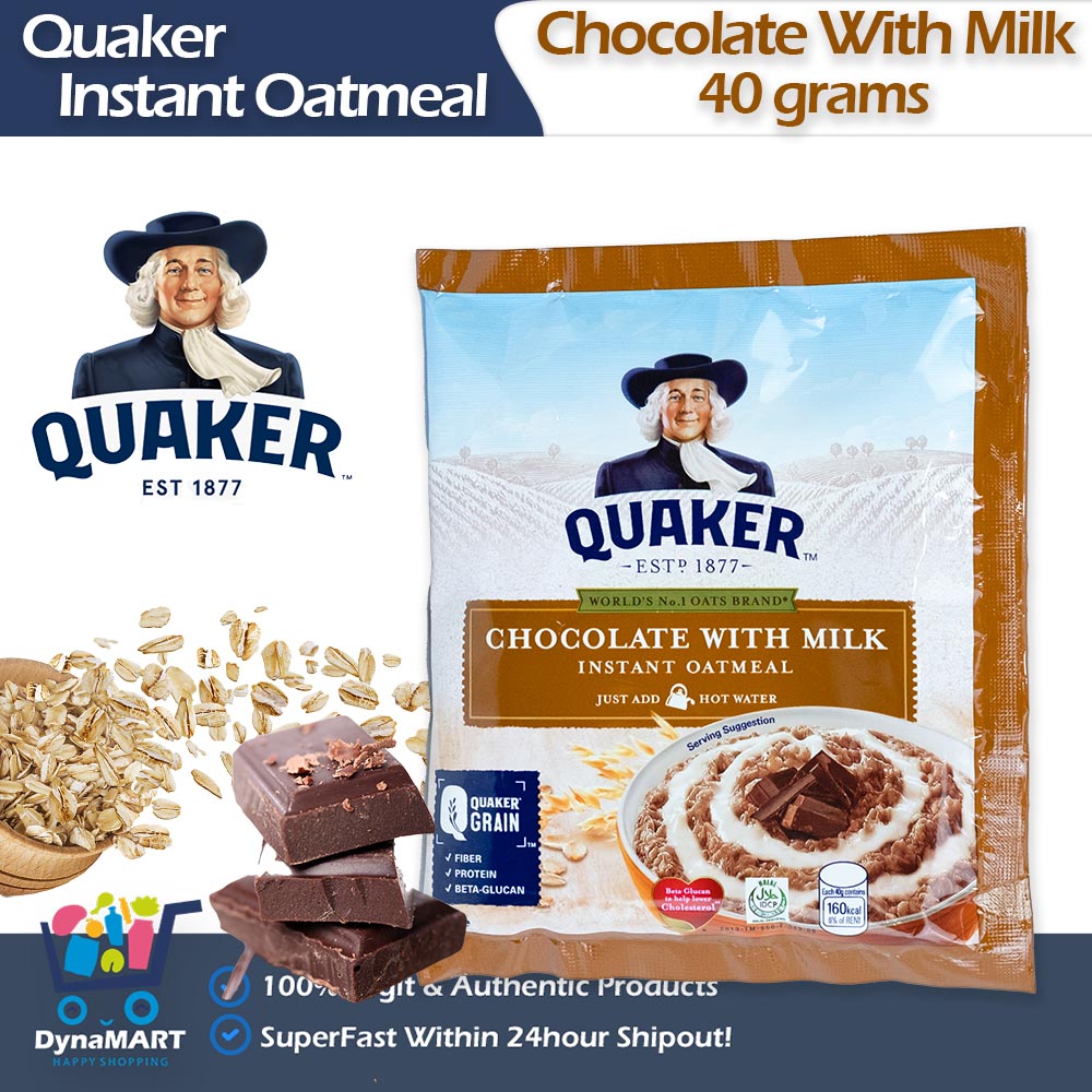 Quaker Instant Oatmeal Chocolate with Milk 40g DynaMart Official Store Free Shipping | Lazada PH