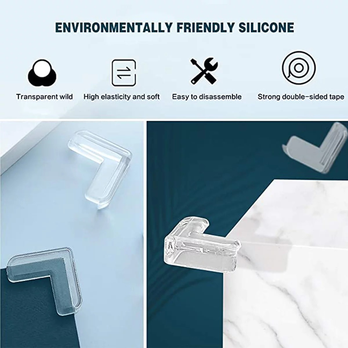 4pcs Safety Corner Protectors Transparent ABS Plastic Table Corner ...