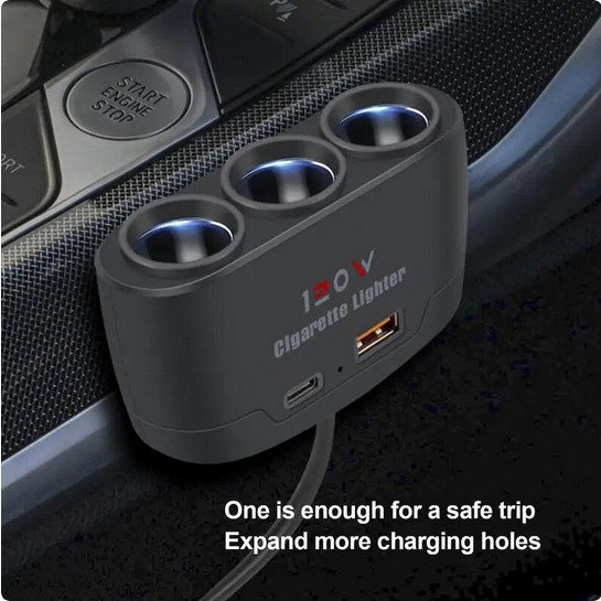 Cigarettes Lighter Plug Splitter Adapter Universal USB Multi Port Fast ...
