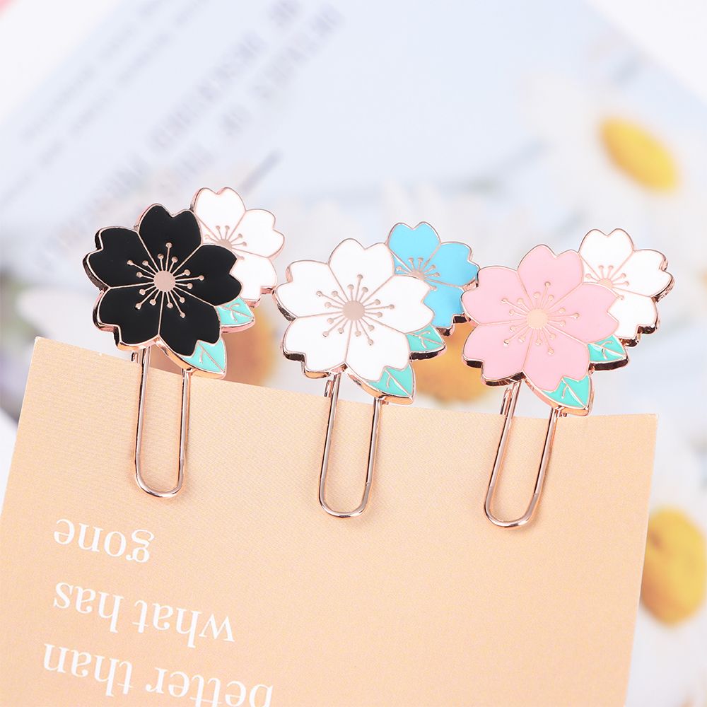 【SkinHorizon】Colorful Sakura Metal Paper Clip Bookmark Creative ...