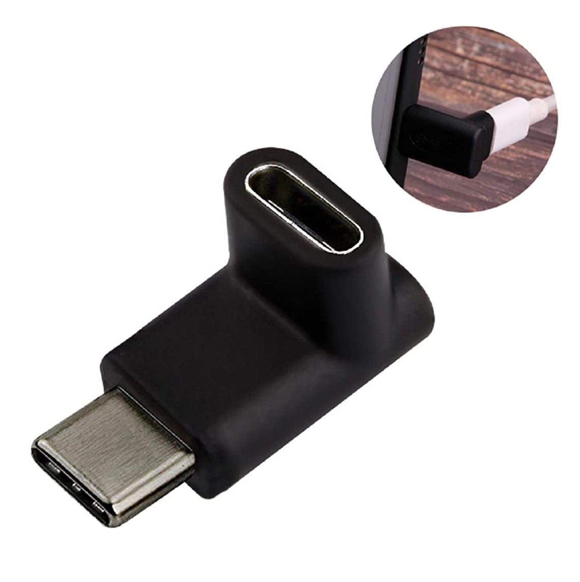 USB Type C L Shape Adapter 90 Degree Male to Female Type C 3.1 | Lazada ...