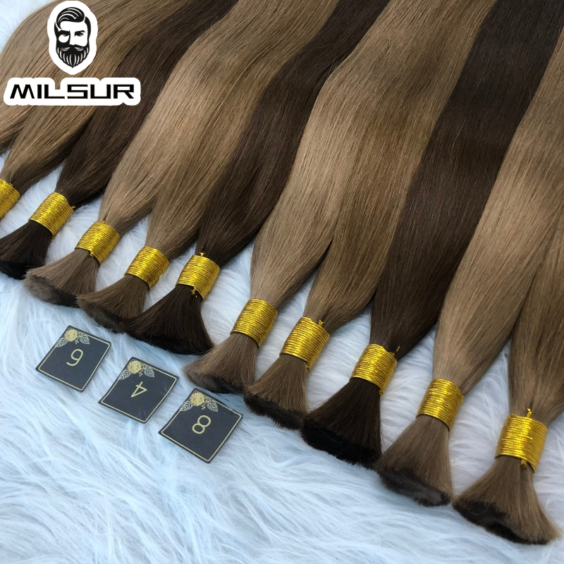 【Too much love!】Milsur 100% Human Bulk Hair Machine Made Virgin Remy ...