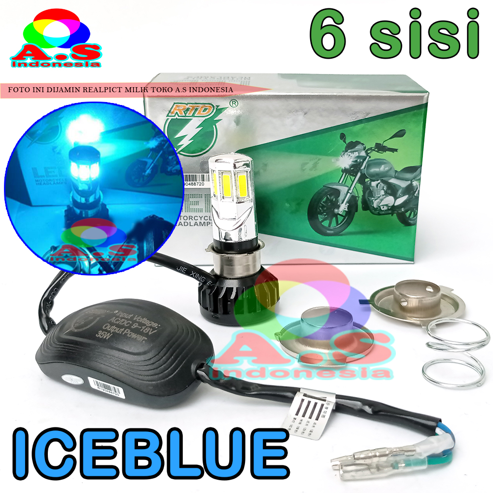 Lampu Depan Motor Universal Led RTD RAYTON 3 SISI 3 TITIK Putih AC/DC ...