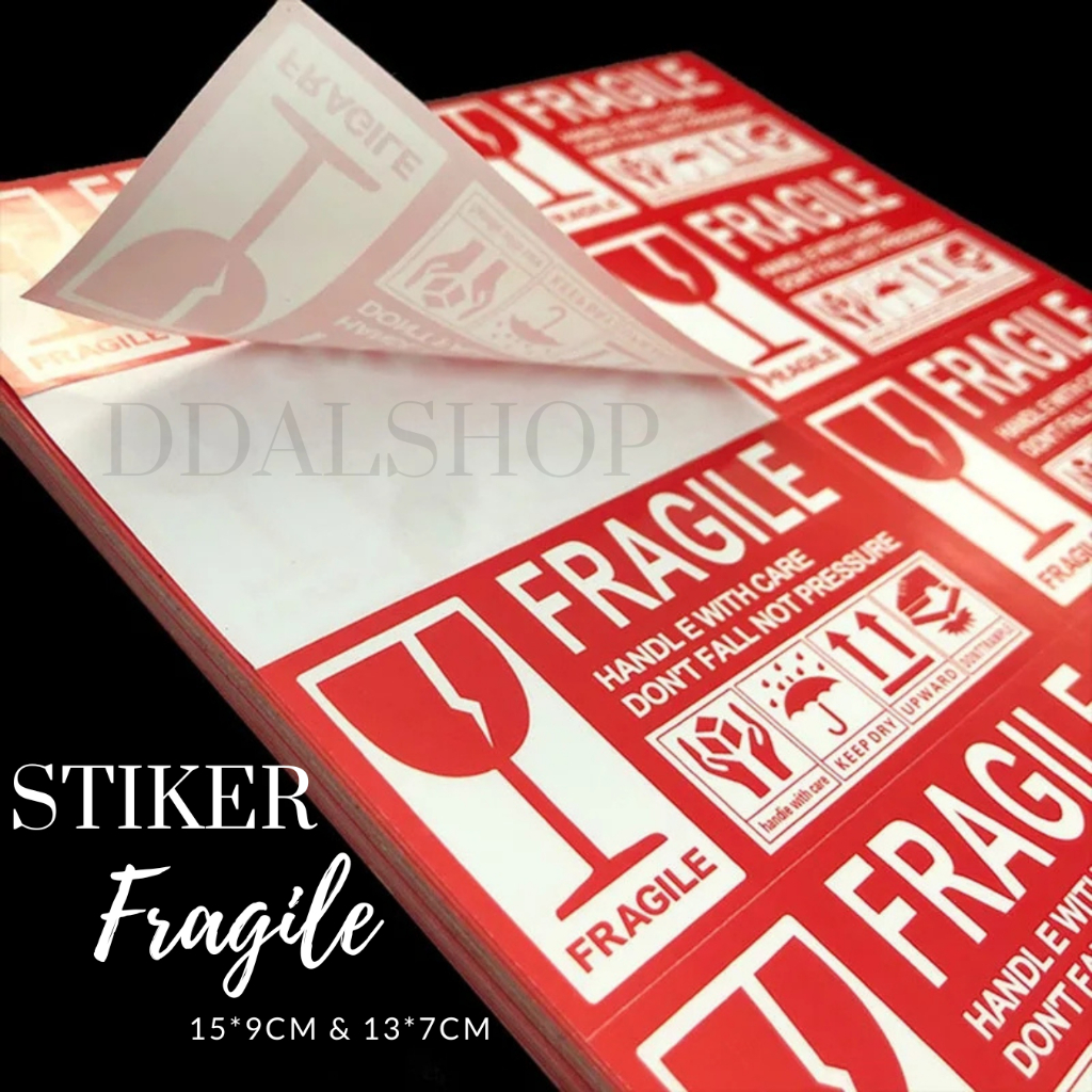 Stiker Label Fragile Pelindung Pengamanan Paket Fragil Sticker Tempel ...