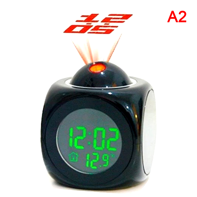 Creative LCD Digital Projection Laser Alarm Clock Display Voice Report ...