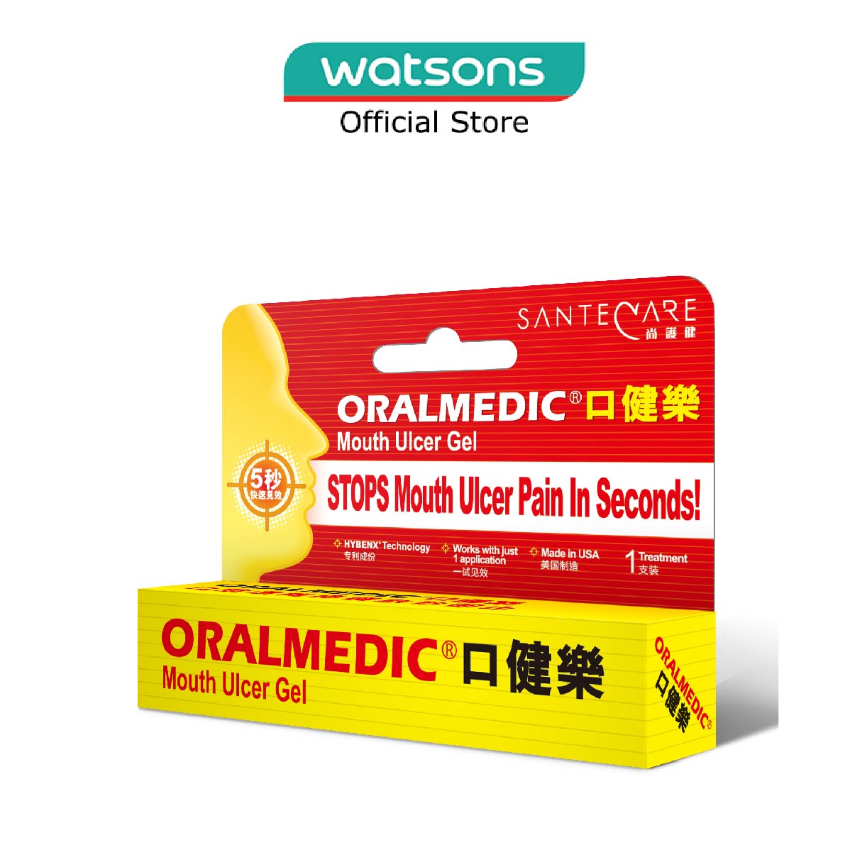 ORALMEDIC Fast Pain Relief Mouth Ulcer Treatment (Comes With Cotton Bud ...