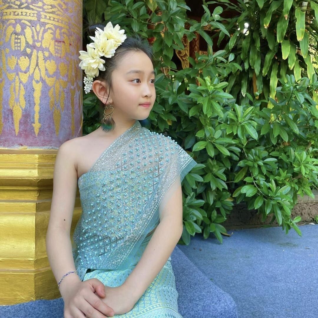 SUKAL เครื่องแต่งกายชาติพันธุ์ Dai สำหรับเด็กผู้หญิง เทศกาลน้ำสาดสิบสอง ...