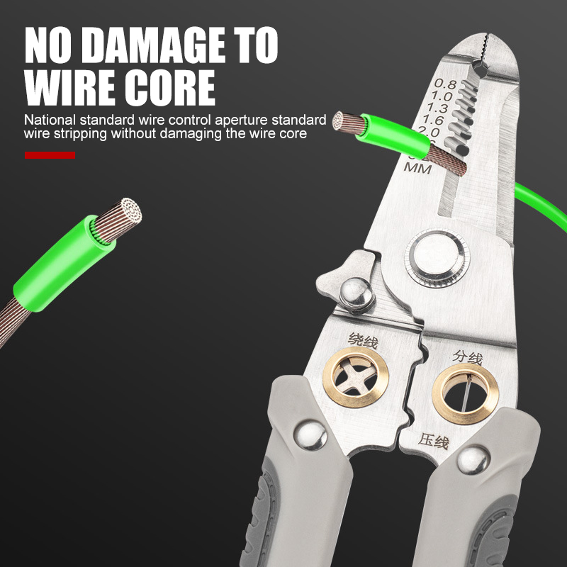 6 in 1 Wire Stripper Electrician Tool, 0.8-3.2mm Wire Cutter Multi ...