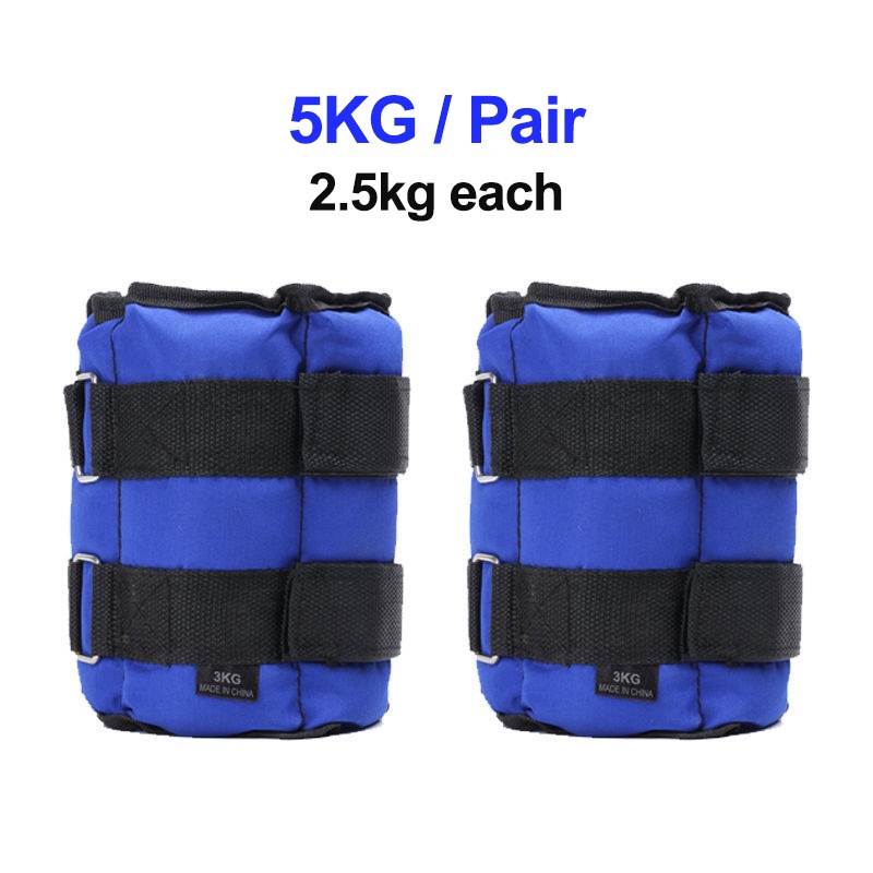 Adjustable 1kg-5kg Wrist Ankle Weights SandBag Unisex Weights Iron ...
