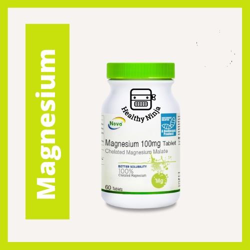 Nova Magnesium 100mg (60's) 100% Chelated Magnesium for Better ...