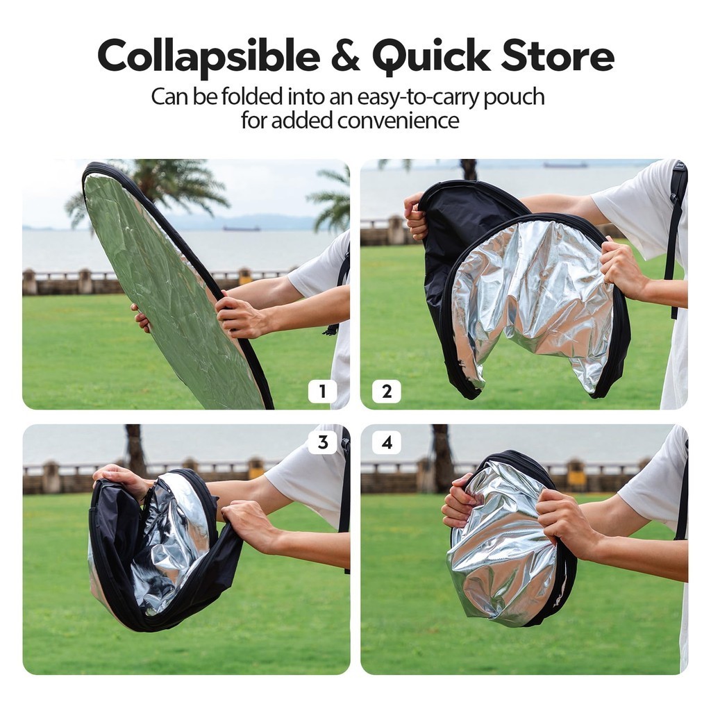 Photography 30cm60cm80cm110cm 2 in 1 Sliver White Reflector Photo ...
