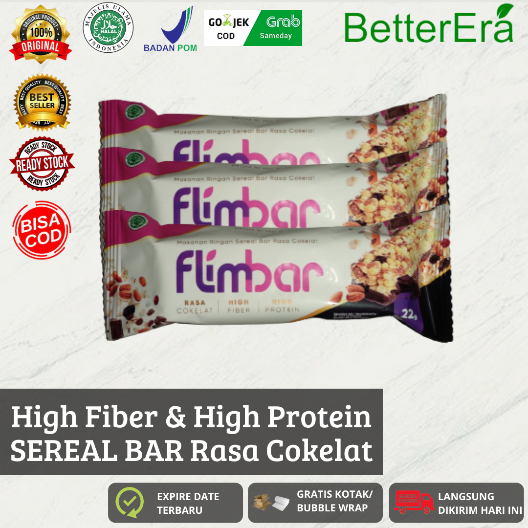 Flimbar by Flimty High Fiber & High Protein Eceran Per Pcs - Sereal Bar ...