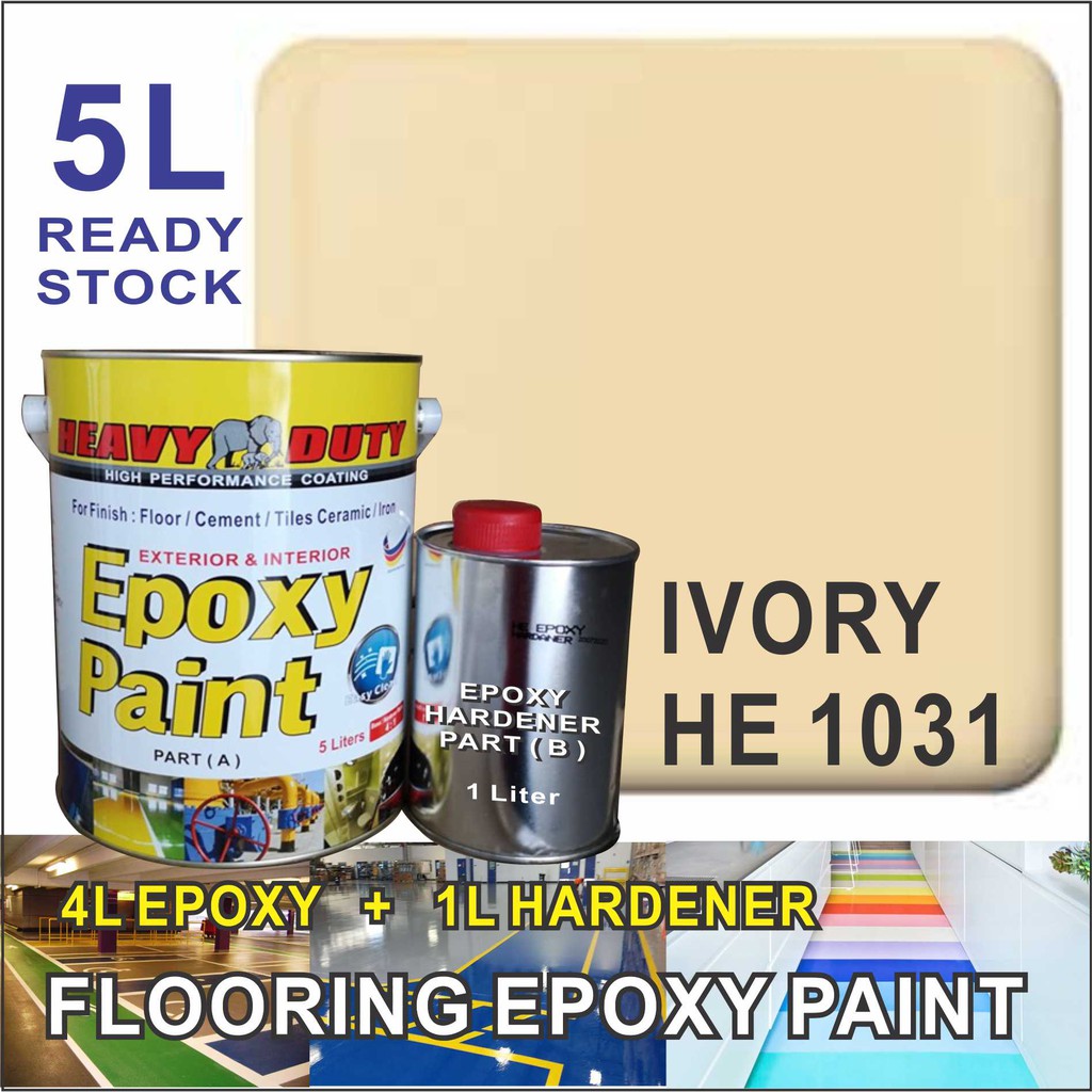 HE 1031 ( 5L ) HEAVY DUTY BRAND Two Pack Epoxy Floor Paint - 4 Liter ...