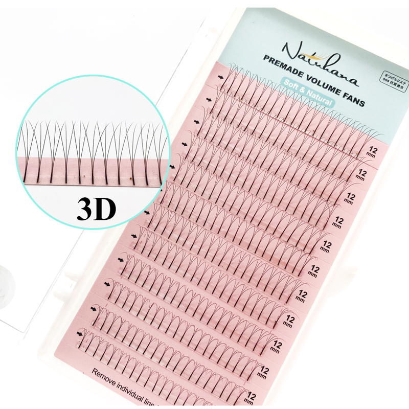 NATUHANA Lashes 2D 3D 4D 5D 6D Long Stem Premade Volume Fans Faux Mink ...