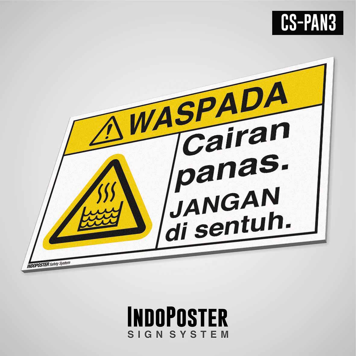 Safety Sign Rambu K3 PVC ANSI Waspada Cairan Panas Jangan Disentuh ...