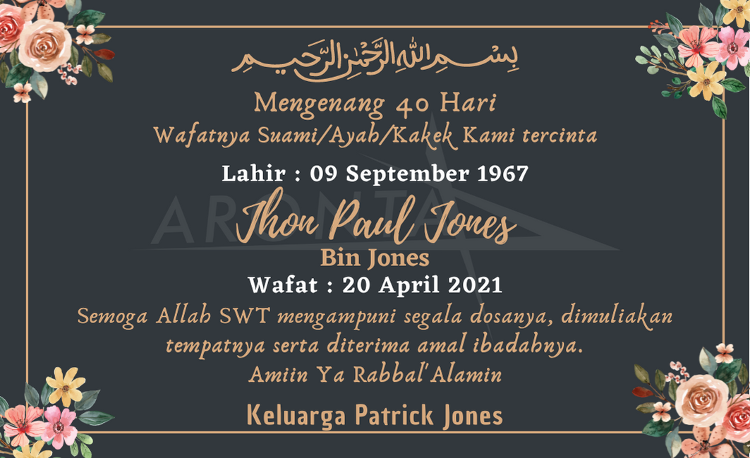 Kartu Ucapan Tahlilan - Mengenang Wafatnya - Mengenang Meninggal - Mengenang Kematian ...