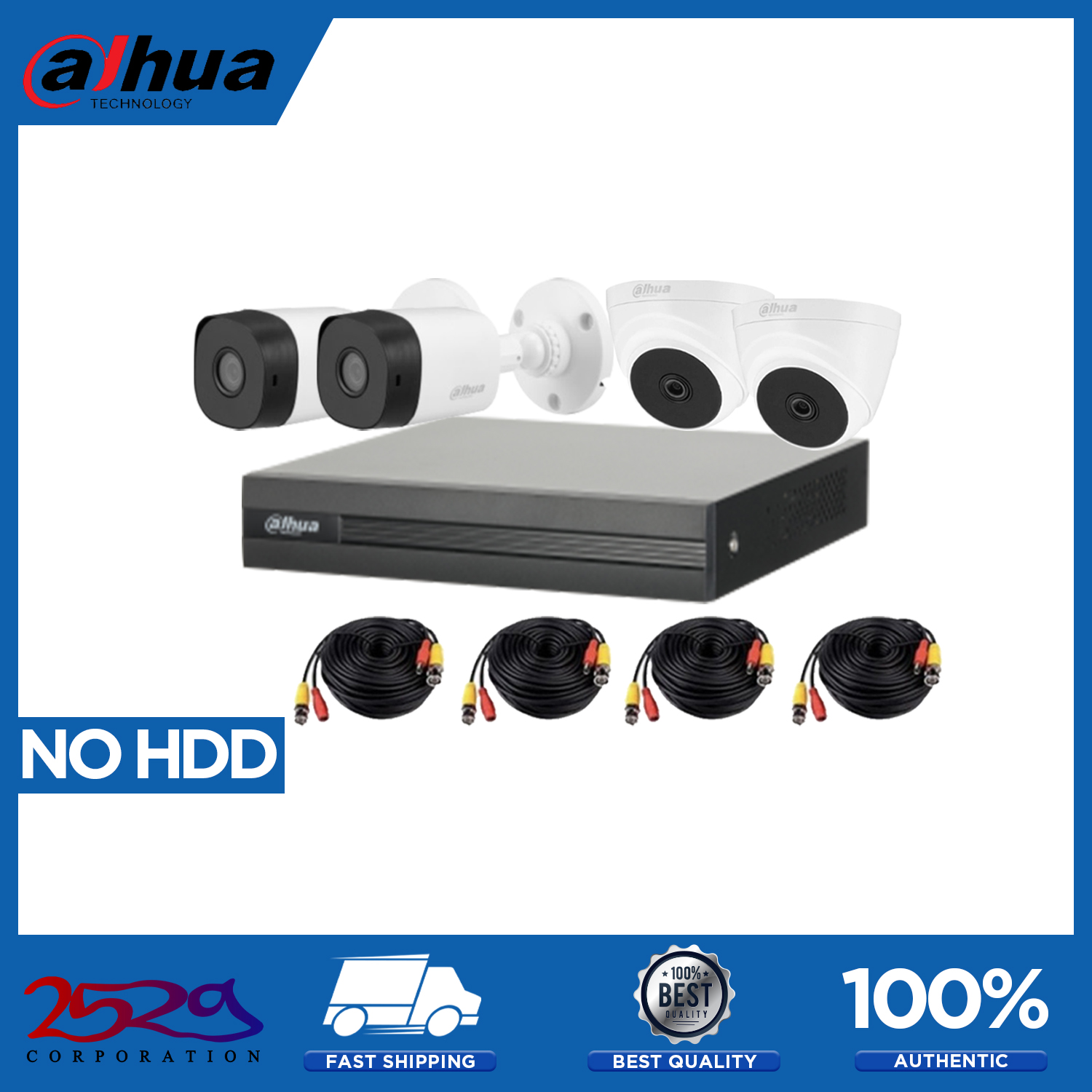 DAHUA | CCTV Package Kit 1080p 2MP clear camera analog wireless monitor ...