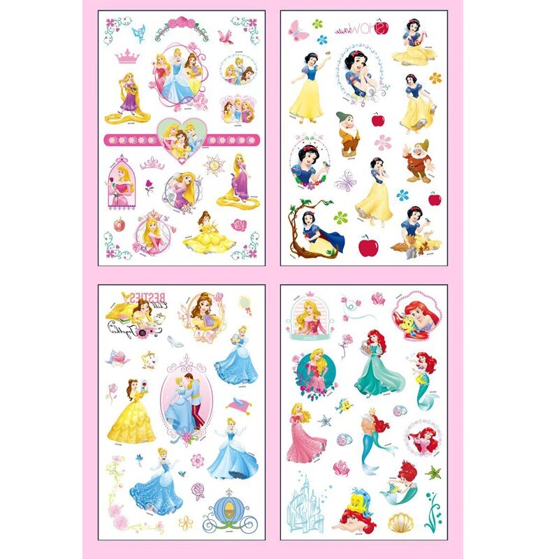 4Pcs/set Tattoo stickers Disney Stitch Princess Sofia Unicorn Frozen ...