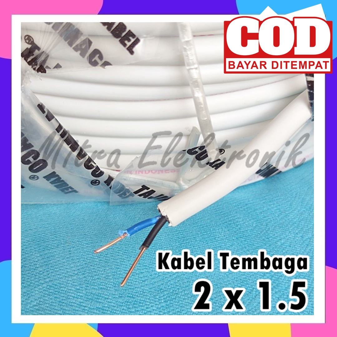 Kabel Listrik NYM 2x1.5 Kawat Tunggal Tembaga per meter - Kabel Listrik ...